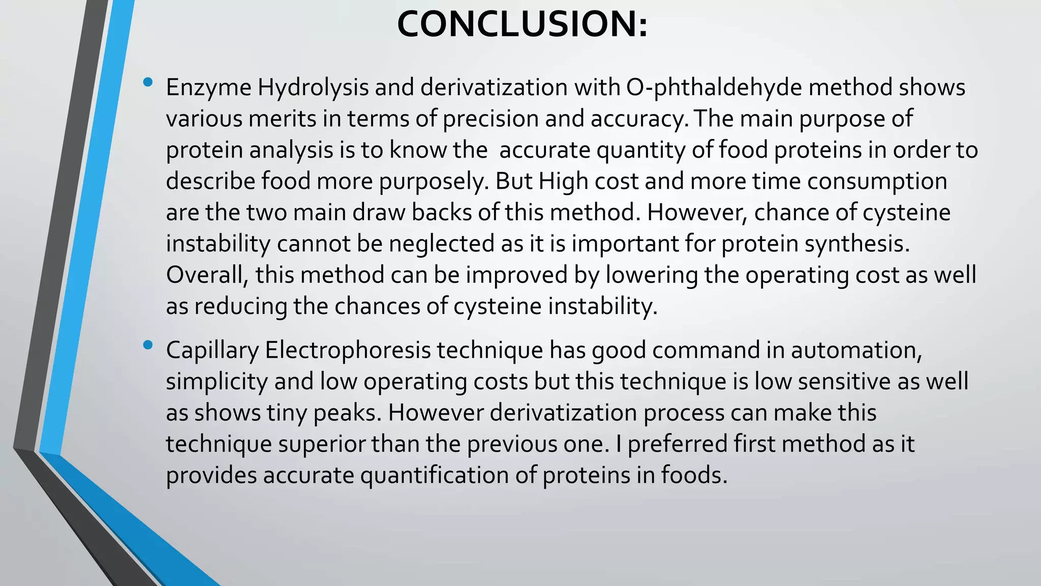 Proteins and amino acids; Brief introduction of methods for ...