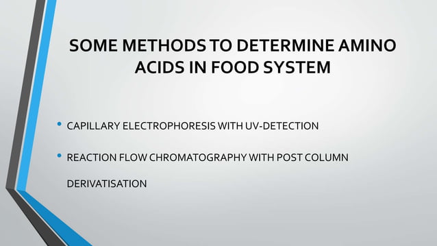 Proteins and amino acids; Brief introduction of methods for quantification of types of proteins ...