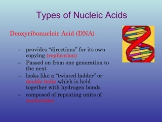Proteins and nucleic acids notes | PPT