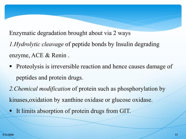 Proteins and peptide drug delivery system | PDF | Digestive Disorders ...
