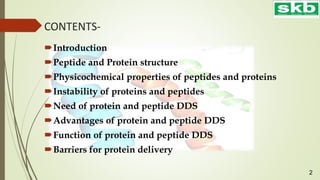 Proteins and peptides dds | PPTX