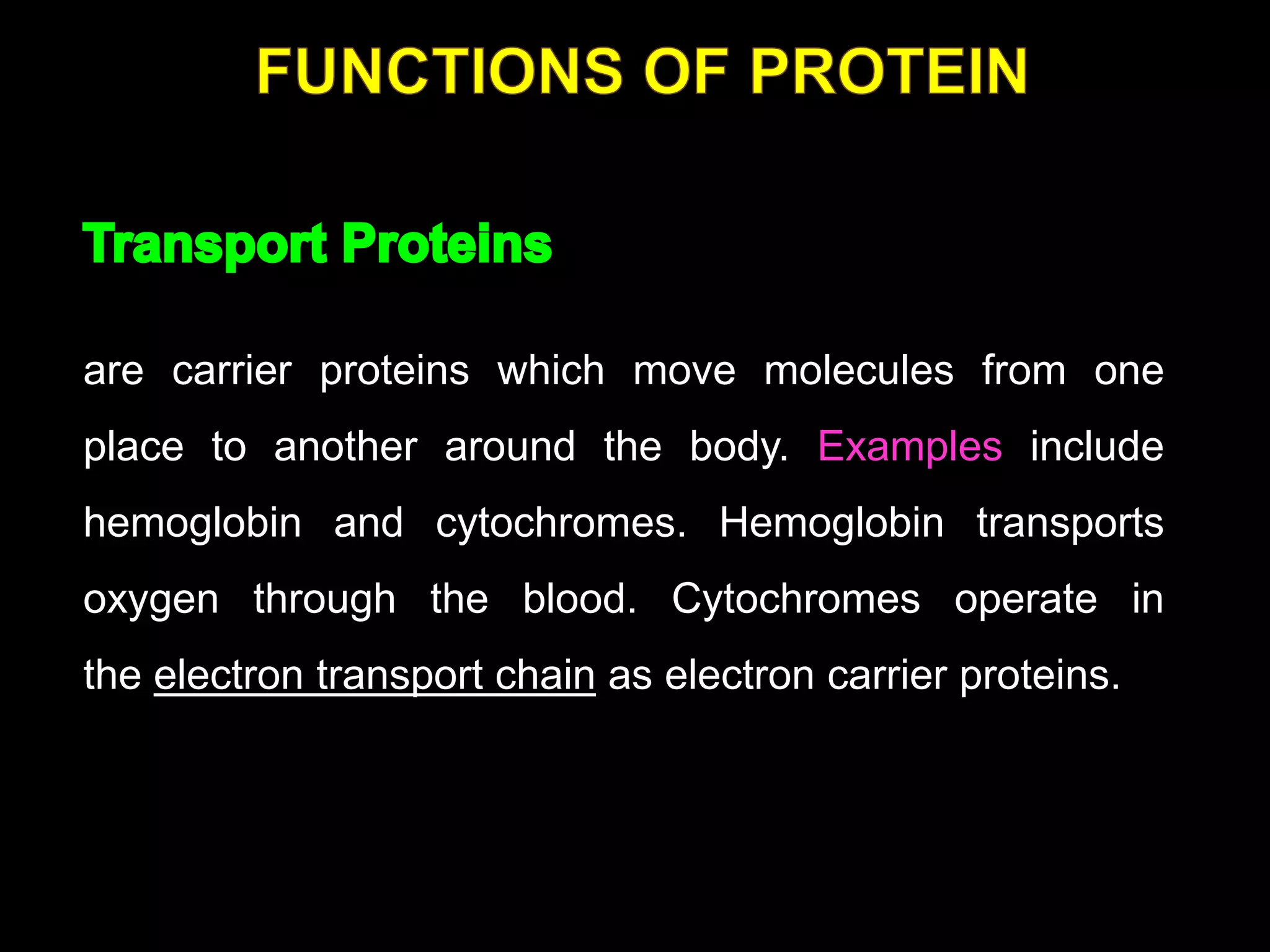 Structure, Chemical Properties, and Function of Proteins, Intracellular ...