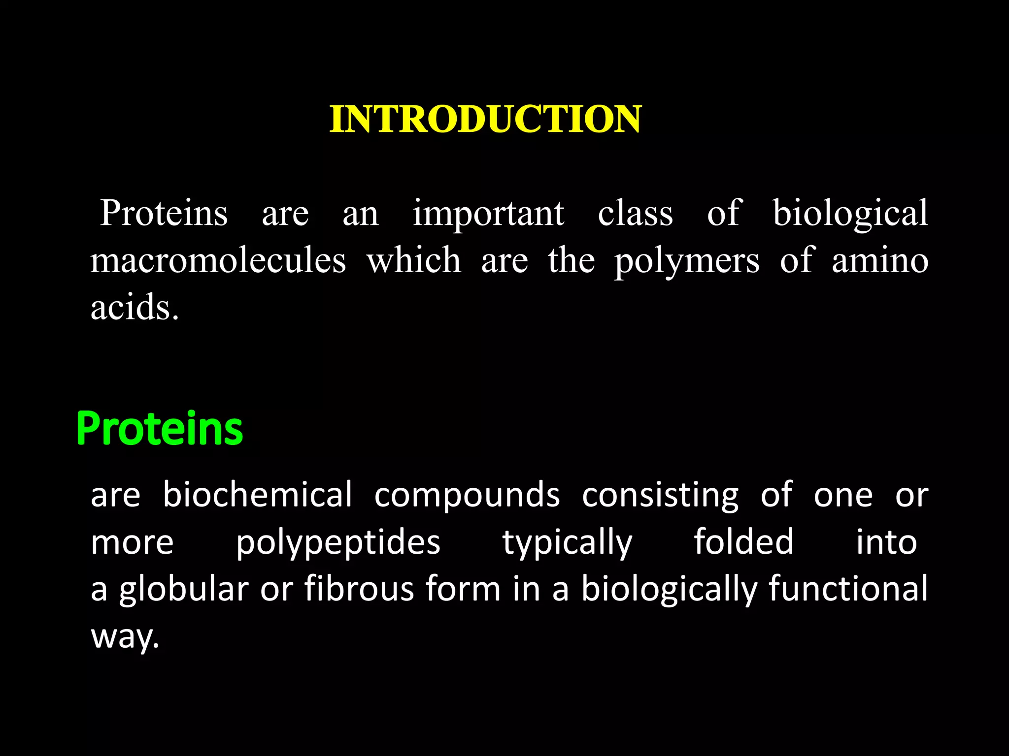 Structure, Chemical Properties, and Function of Proteins, Intracellular ...