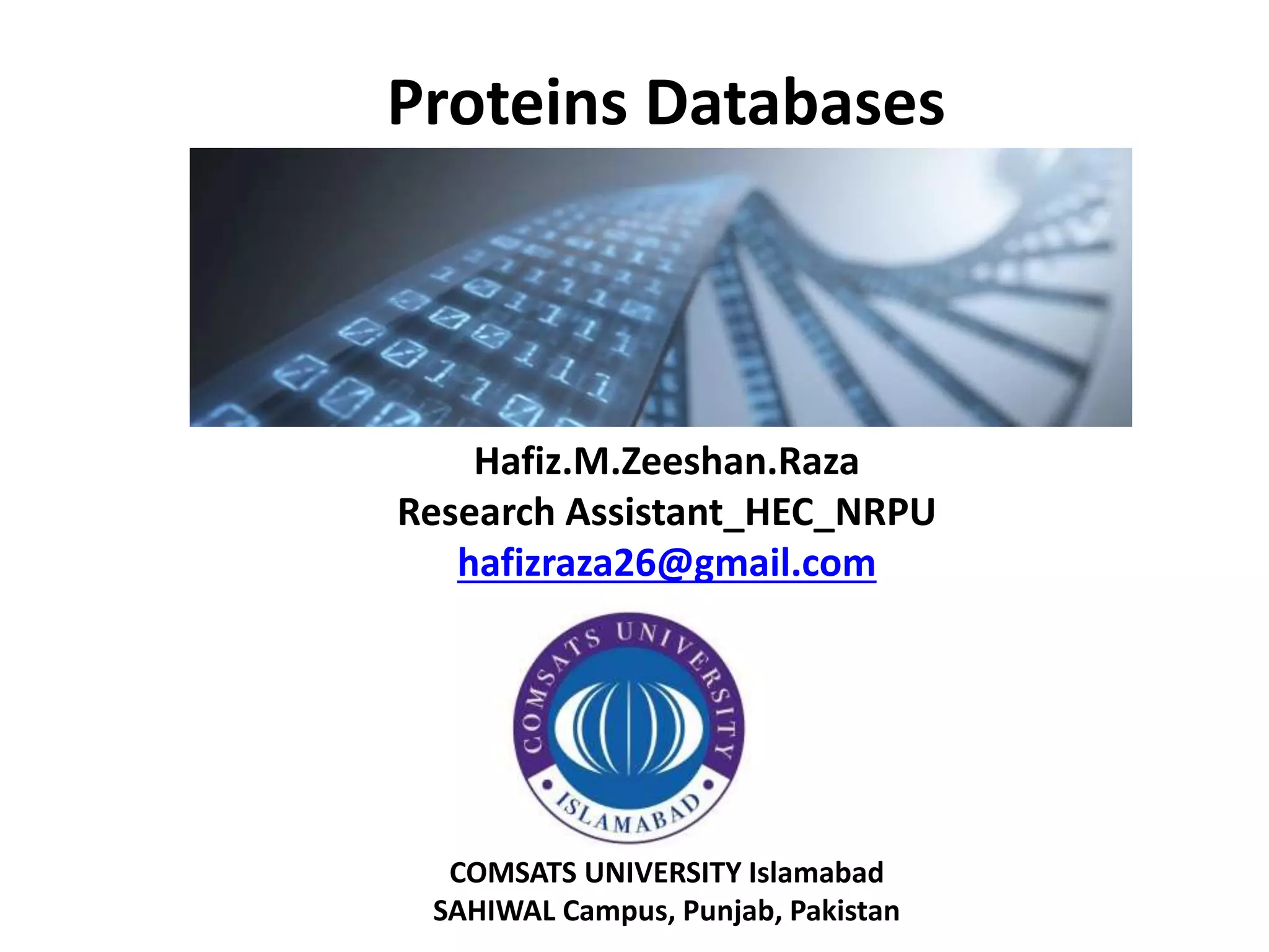 Proteins databases | PPTX