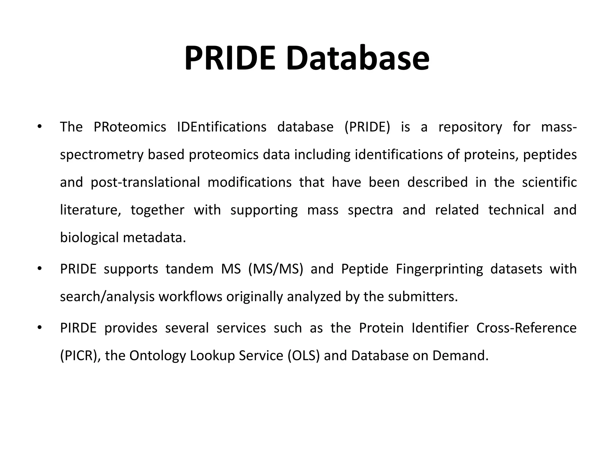 Proteins databases | PPTX