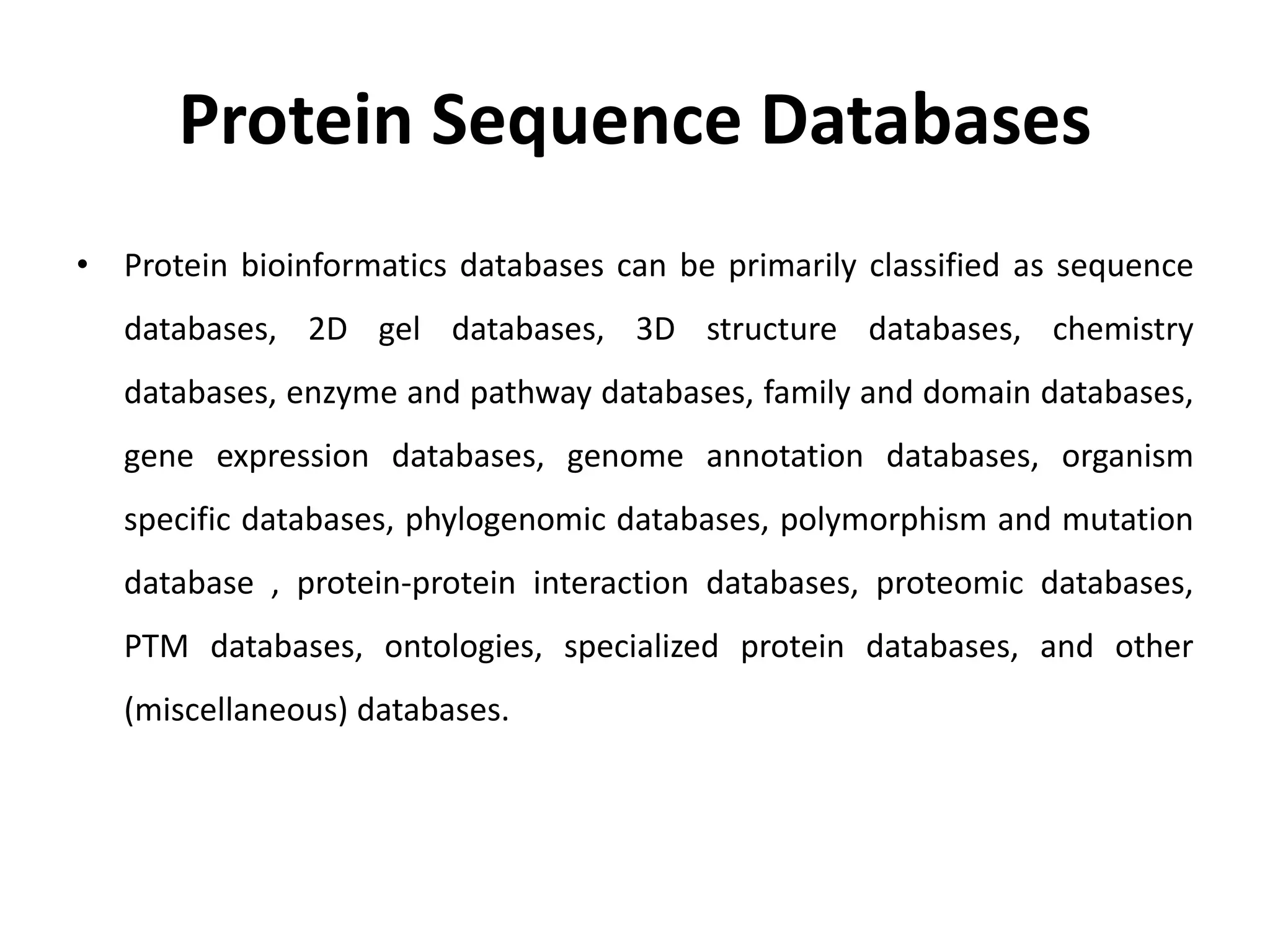 Proteins databases | PPTX