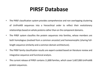 Proteins databases | PPTX