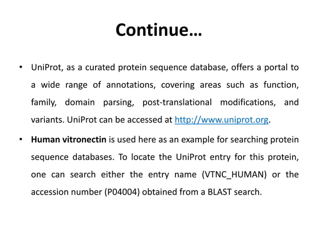 Proteins databases | PPTX