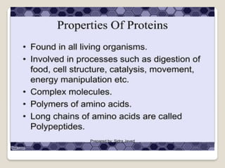 Protein, Classification of protein , properties of protein and ...