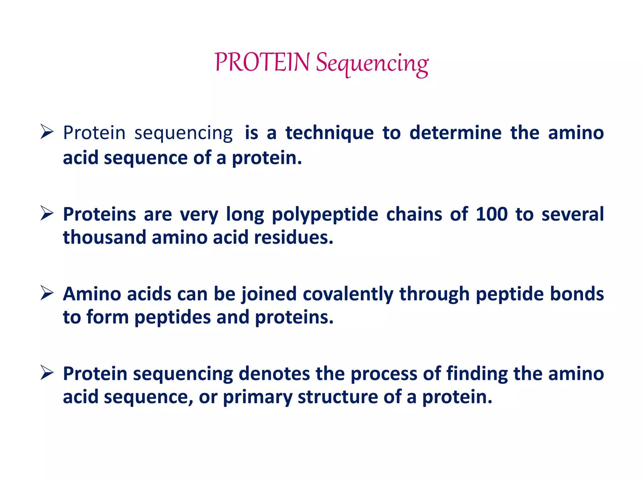 Protein seqencing by kk sahu | PPTX | Chemistry | Science