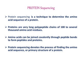 Protein seqencing by kk sahu | PPTX | Chemistry | Science
