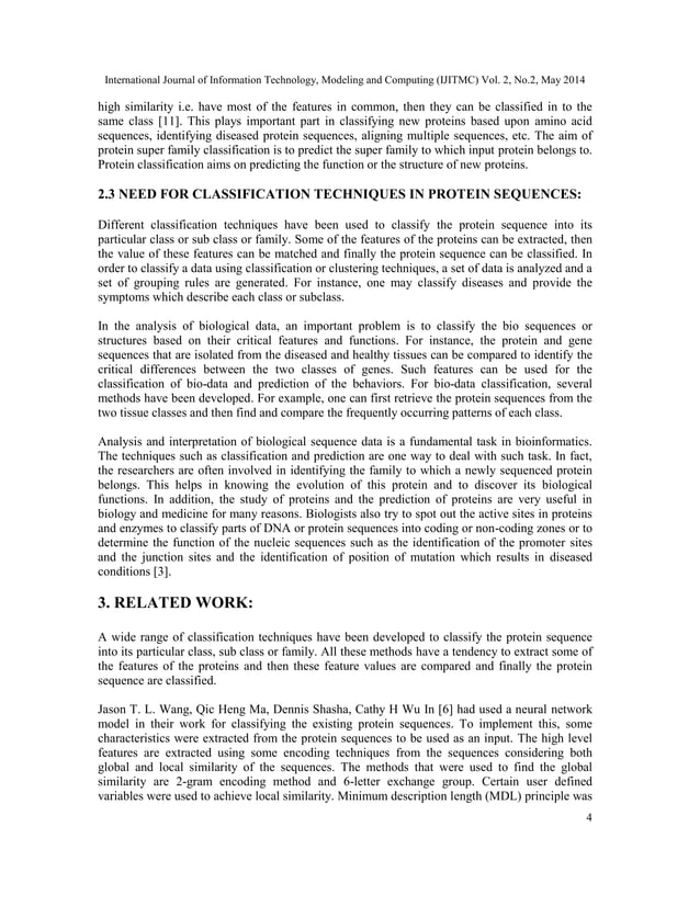 Protein sequence classification in data mining– a study | PDF