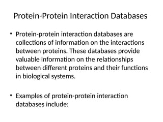 Protein sequence data bases in animals.pptx