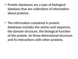 Protein sequence data bases in animals.pptx