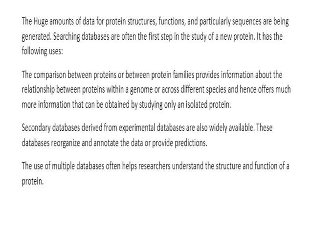 Protein sequence data bases in animals.pptx