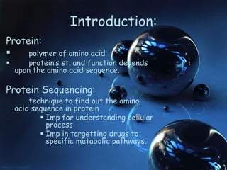 Protein sequencing | PPTX