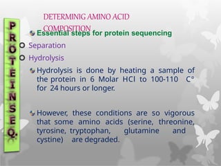 protein Sequencing its methods and applications | PPTX