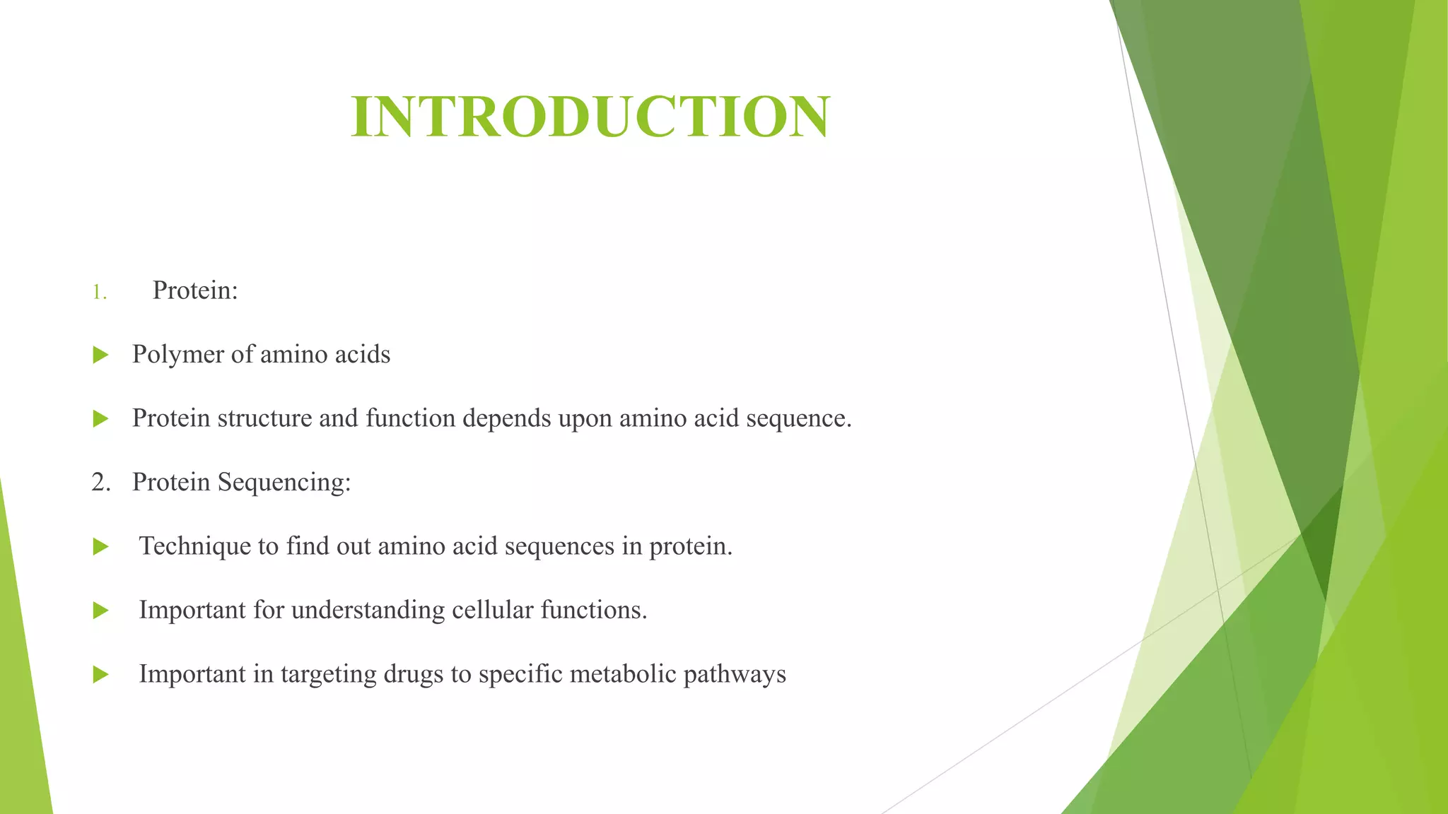 Protein sequencing and its application in bioinformatics | PPTX
