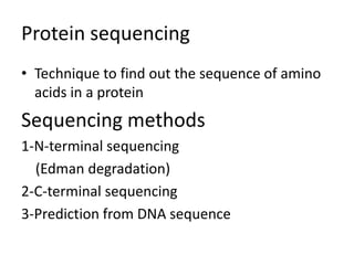 Protein sequencing presentation | PPTX