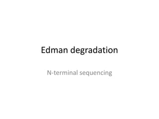 Protein sequencing presentation | PPTX