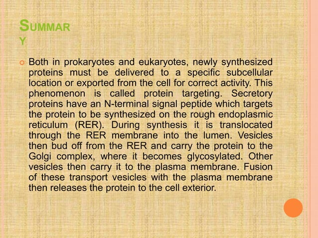 Protein sorting | PPTX | Biological Sciences | Science