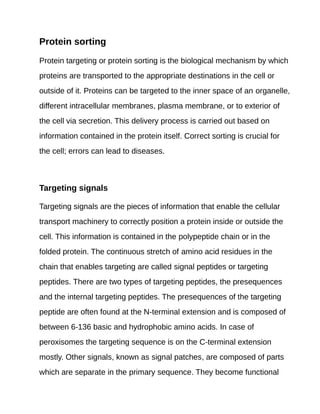 Protein sorting in mitochondria | PDF