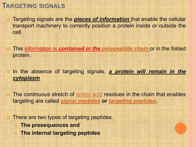 Protein sorting and targeting | PPTX