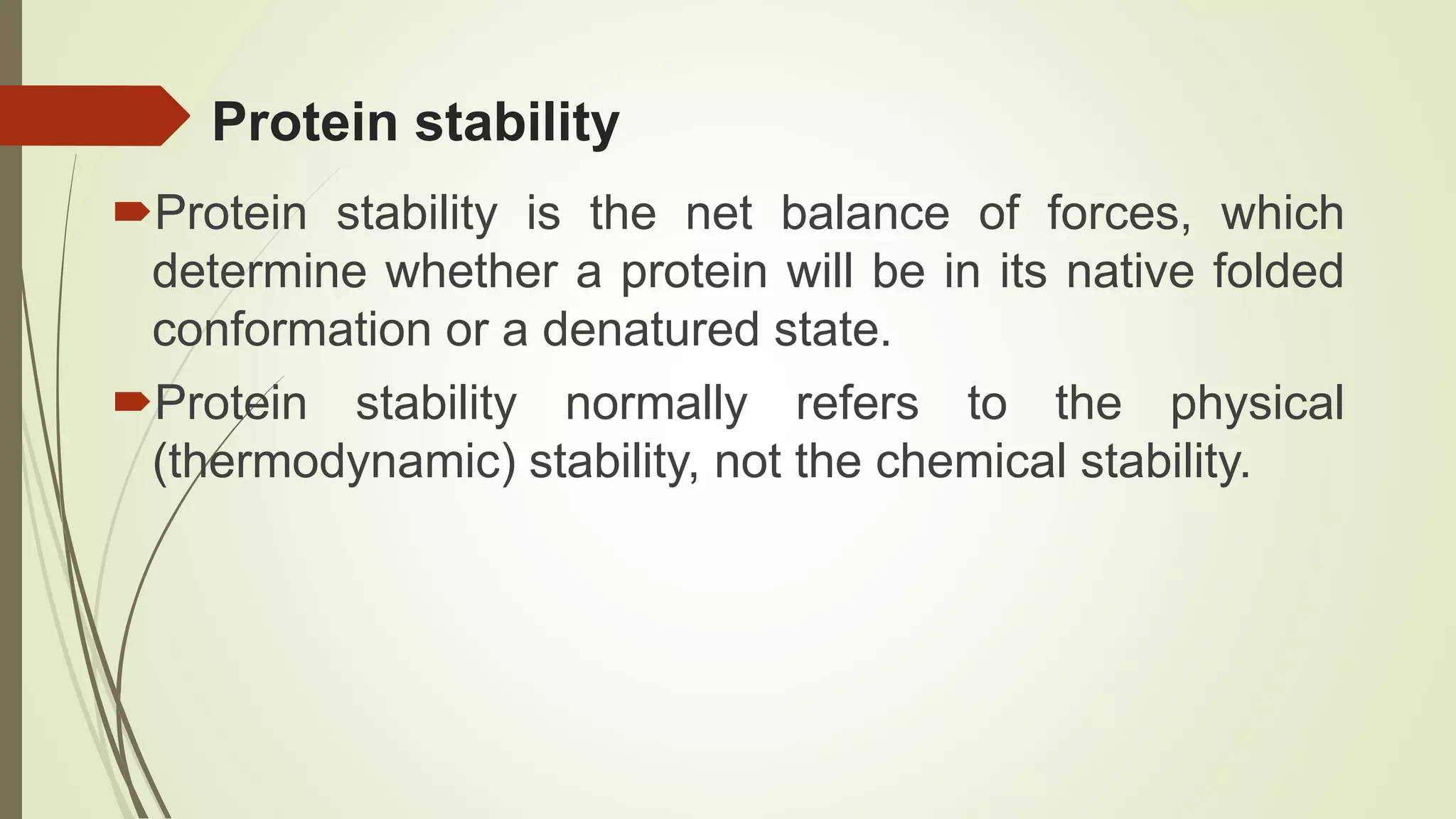 Protein stability | PPTX