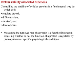 Protein stability(molecular biology) | PPTX