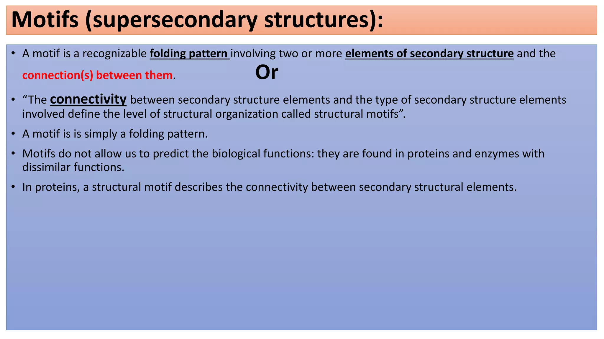 Levels Of Protein Structure Domains Motifs And Folds In Protein Structure Pptx