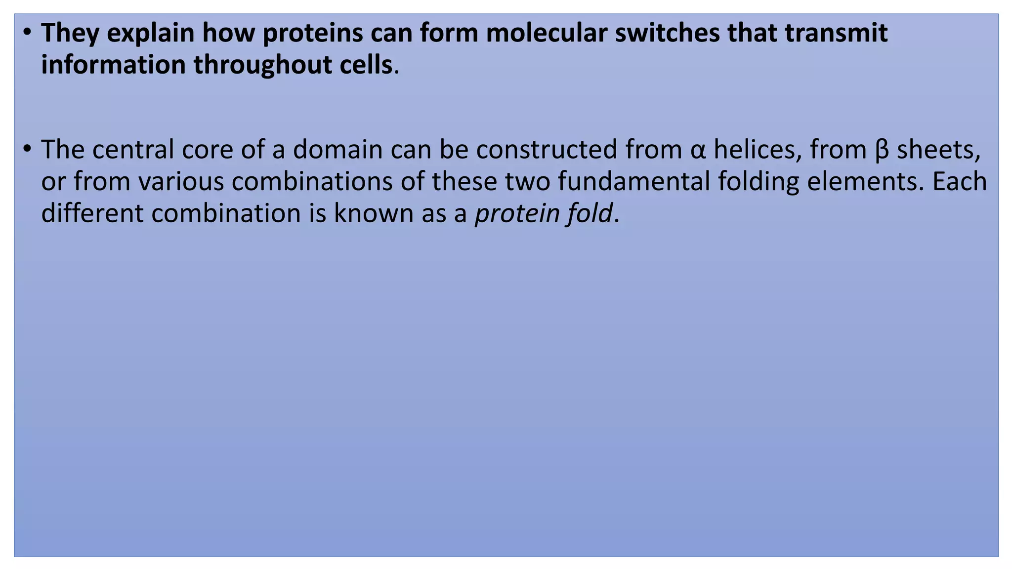 levels of protein structure , Domains ,motifs & Folds in protein ...