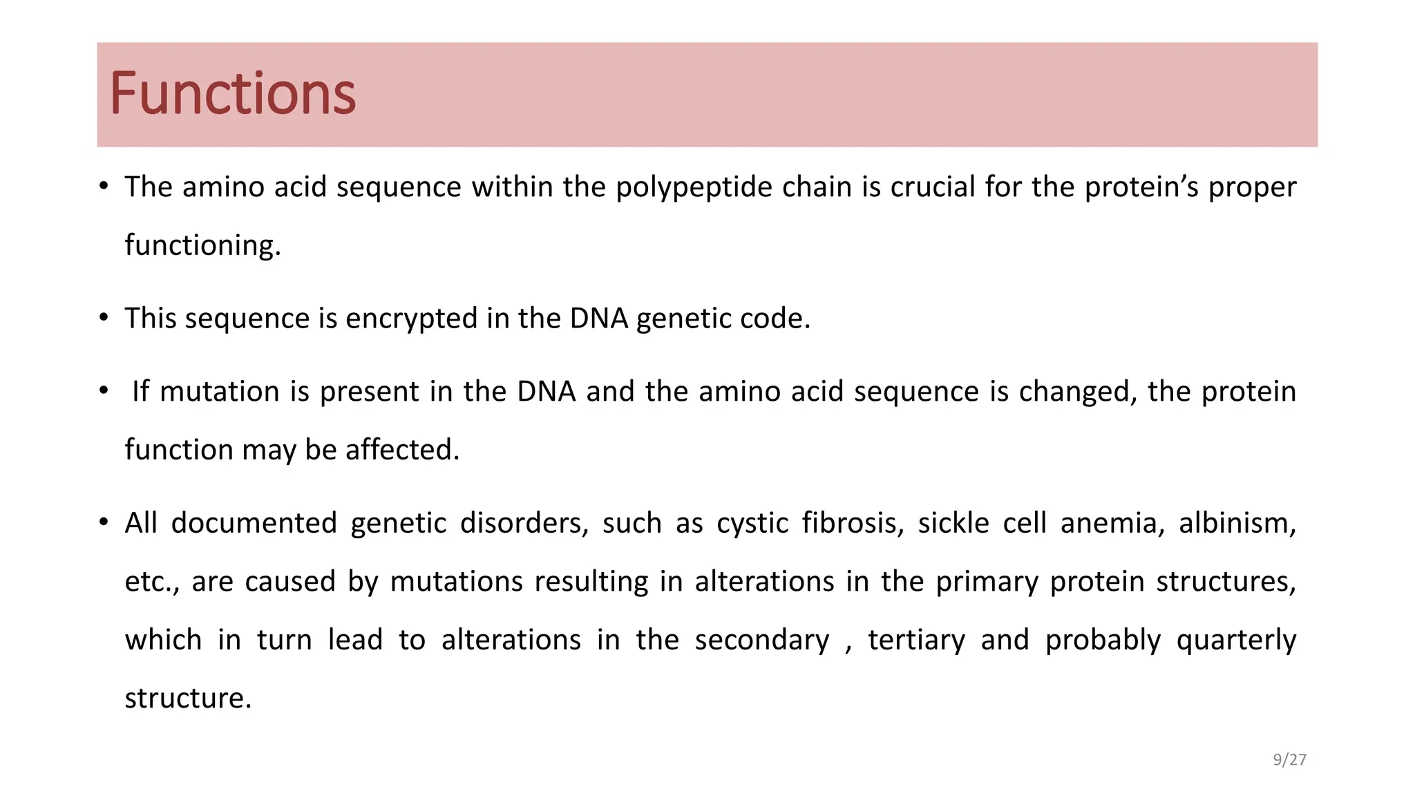 Protein structure and functions. Pptx.... | PPTX