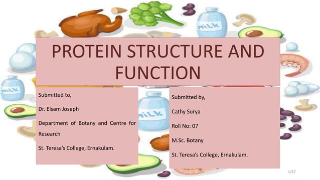 Protein structure and functions. Pptx.... | PPTX