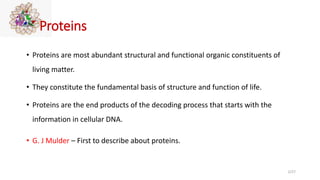 Protein structure and functions. Pptx.... | PPTX