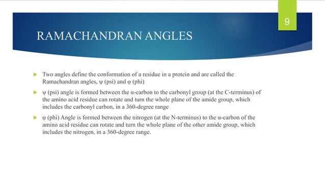 Protein structure and ramachandran plot | PPT | Chemistry | Science