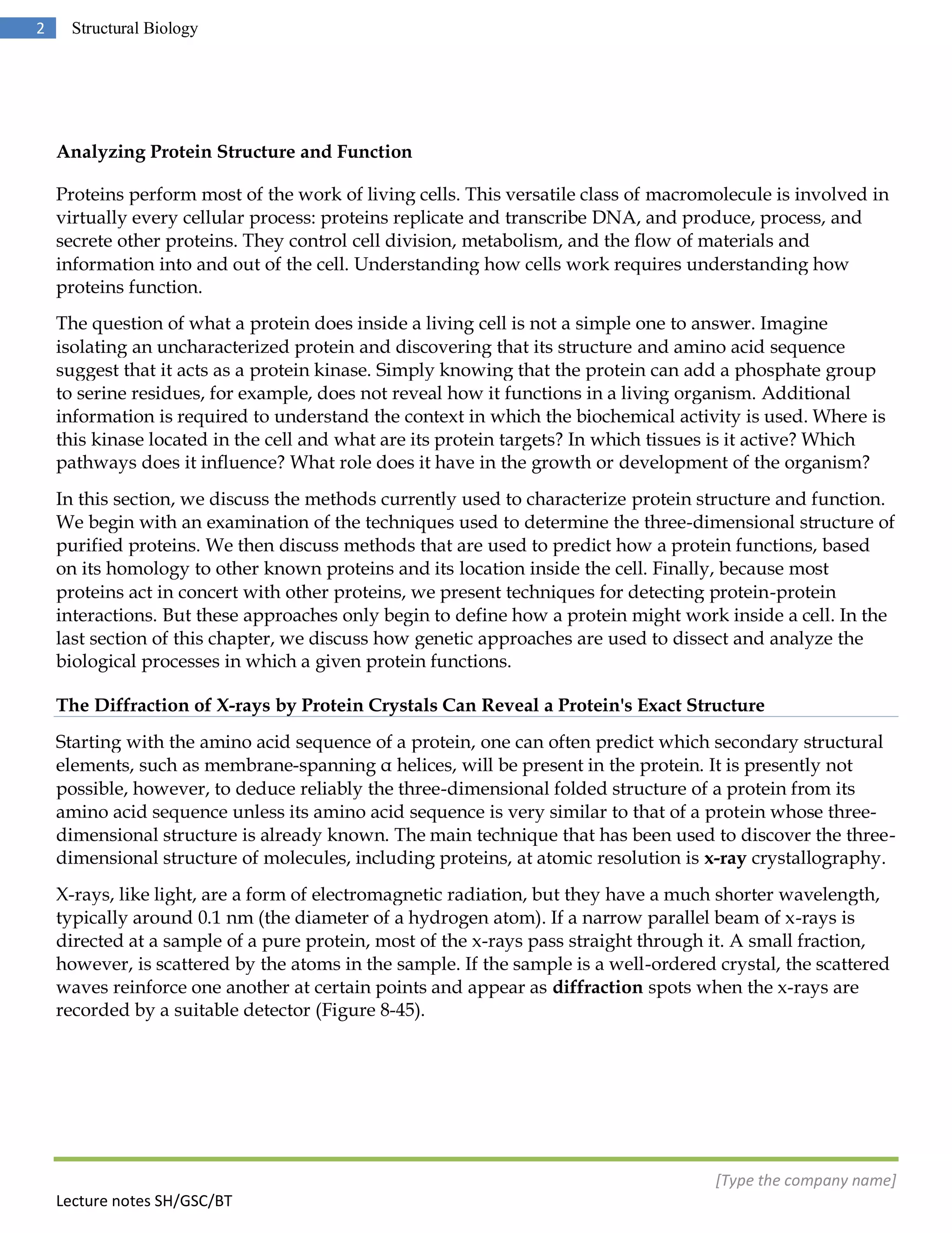 structural biology-Protein structure function relationship | PDF ...
