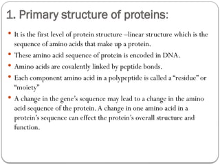 Protein structure, levels of protein structure,.pptx