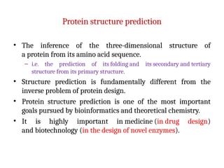 protein structure prediction in bioinformatics.ppt