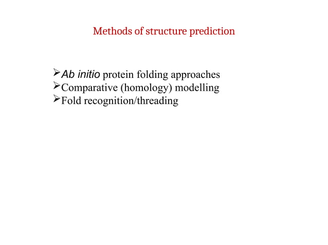 Protein Structure Prediction In Bioinformaticsppt Chemistry Science