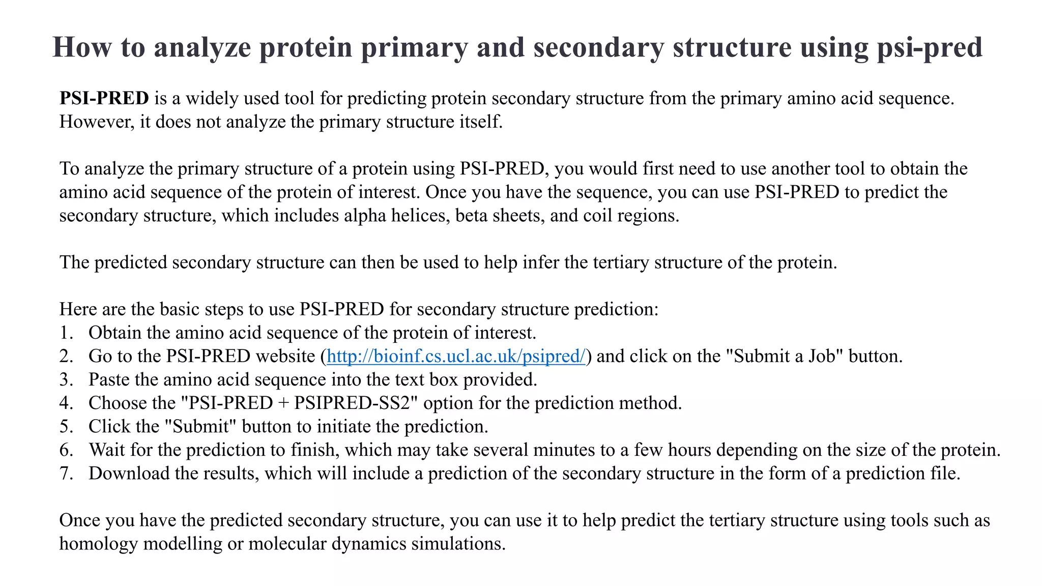 Protein structure prediction primary structure analysis.pptx ...