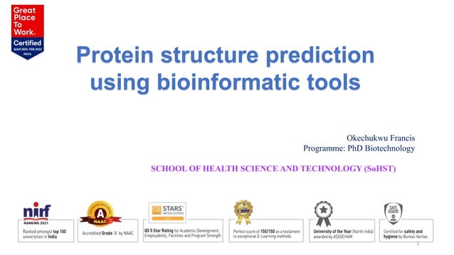 Protein structure prediction primary structure analysis.pptx | Chemistry | Science