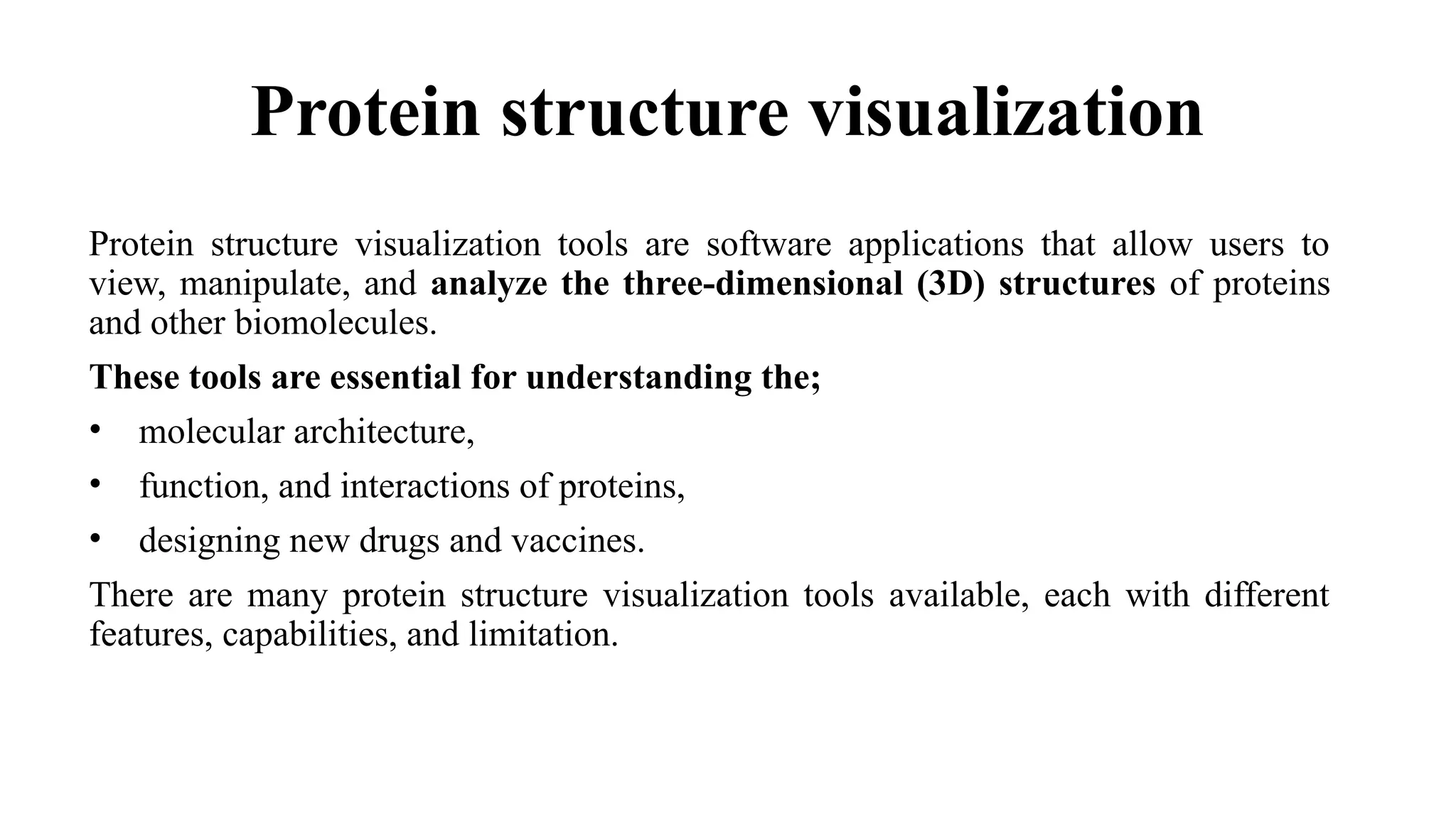 PROTEIN STRUCTURE VISUALIZATION AND COMPARISION S. Madhumitha ...