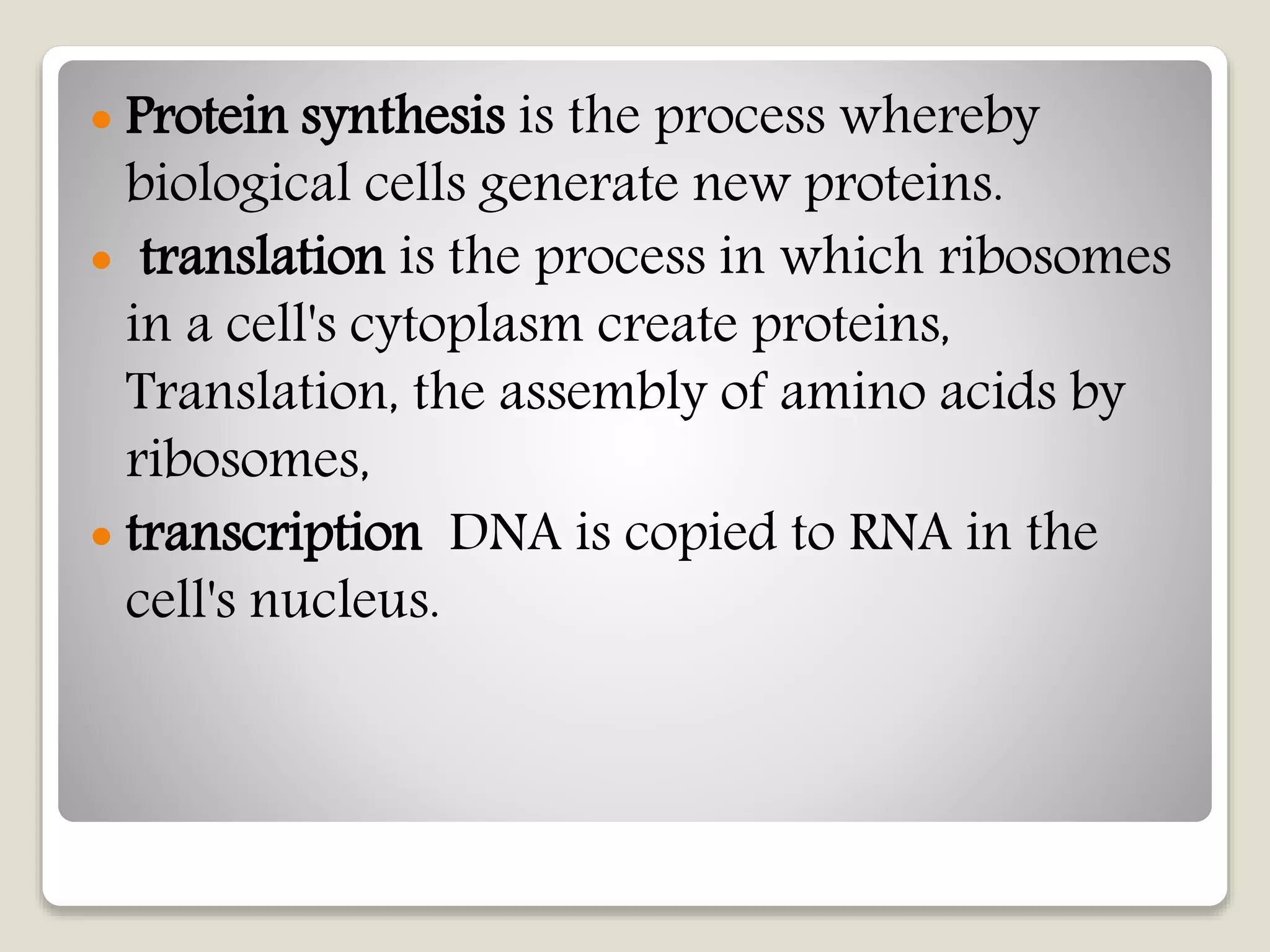 Protein synthesis | PPTX