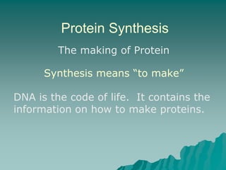 Protein synthesis | PPTX