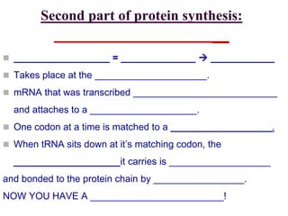 Protein Synthesis.ppt | Biological Sciences | Science