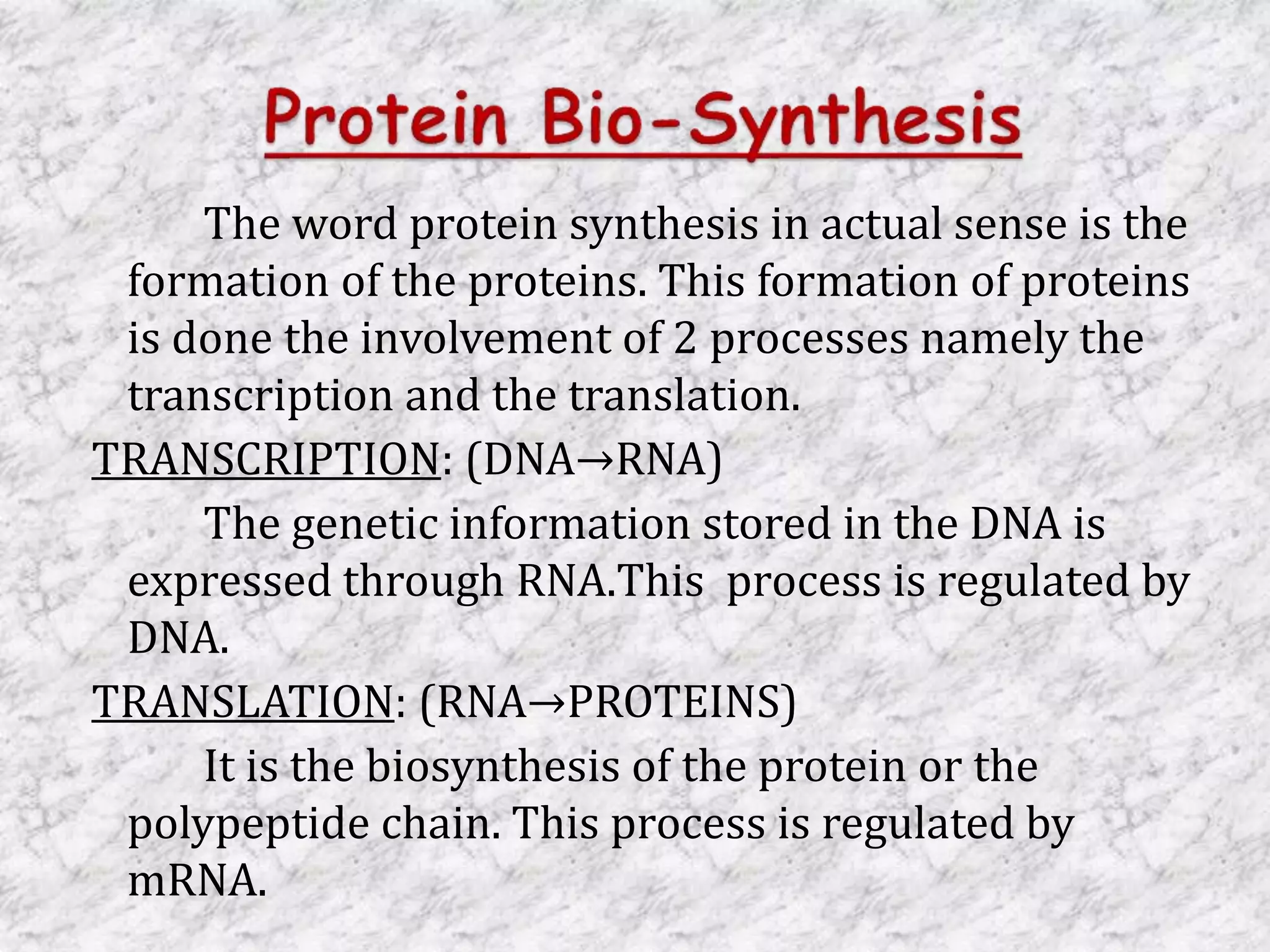 Protein synthesis 2 | PPTX