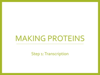 Protein synthesis ppt | PPTX