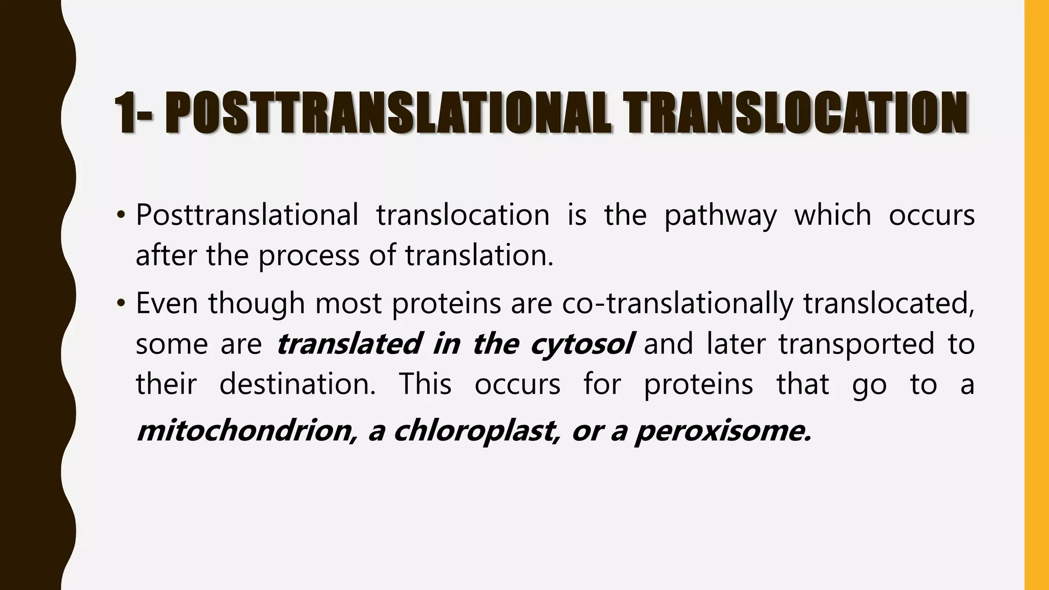 Protein targeting or translocation of proteins | PPTX