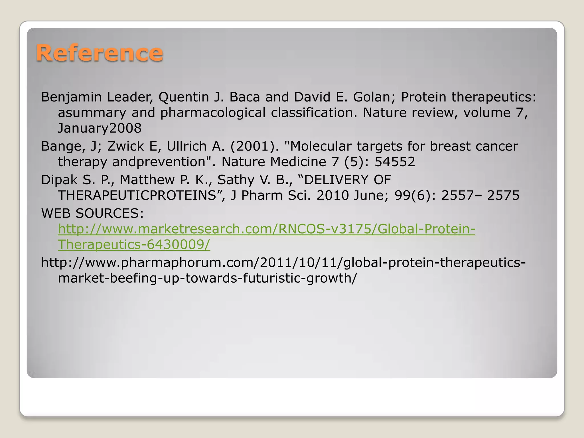 Protein therapeutics | PPT