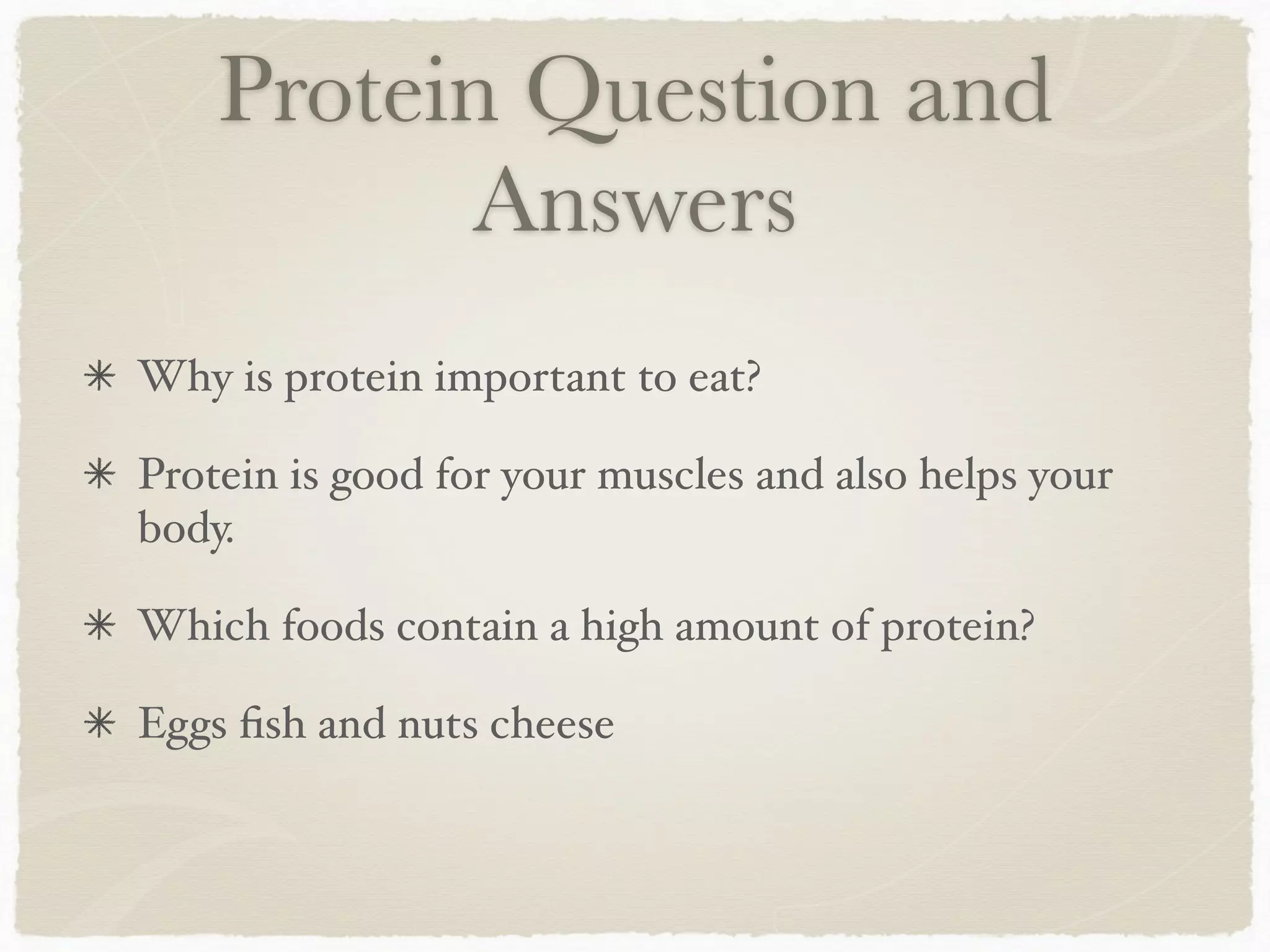 Protein questions and answers | KEY